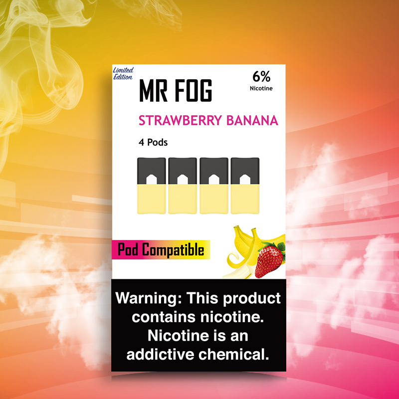MR FOG PODS PACK OF 4 Strawberry & Banana * Limited Edition – Finest Vaping